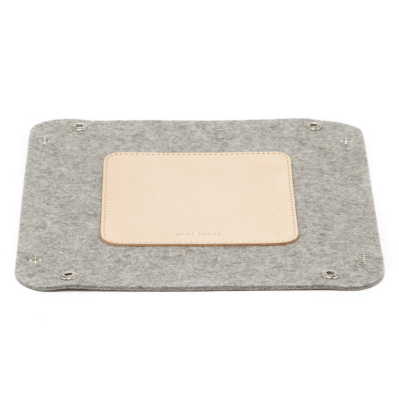 Valet Tray in Leather and Merino Wool Felt